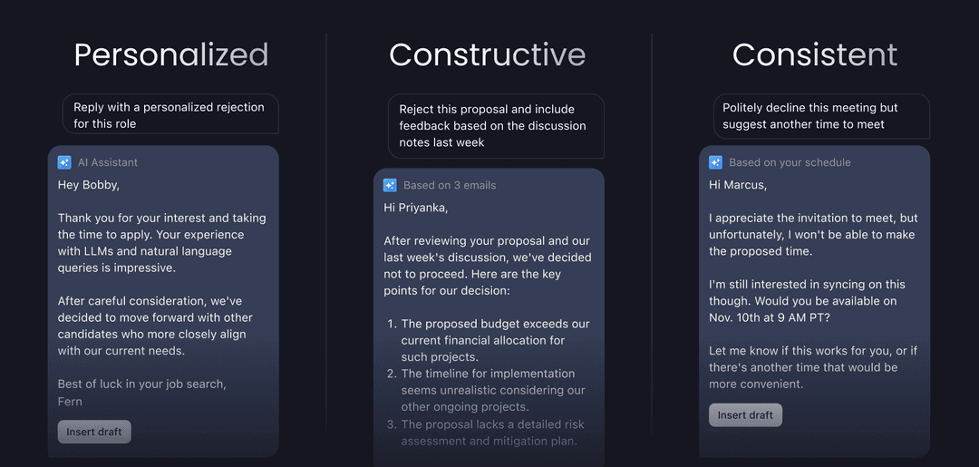 How to write polite rejection emails (14 examples), and how AI can help