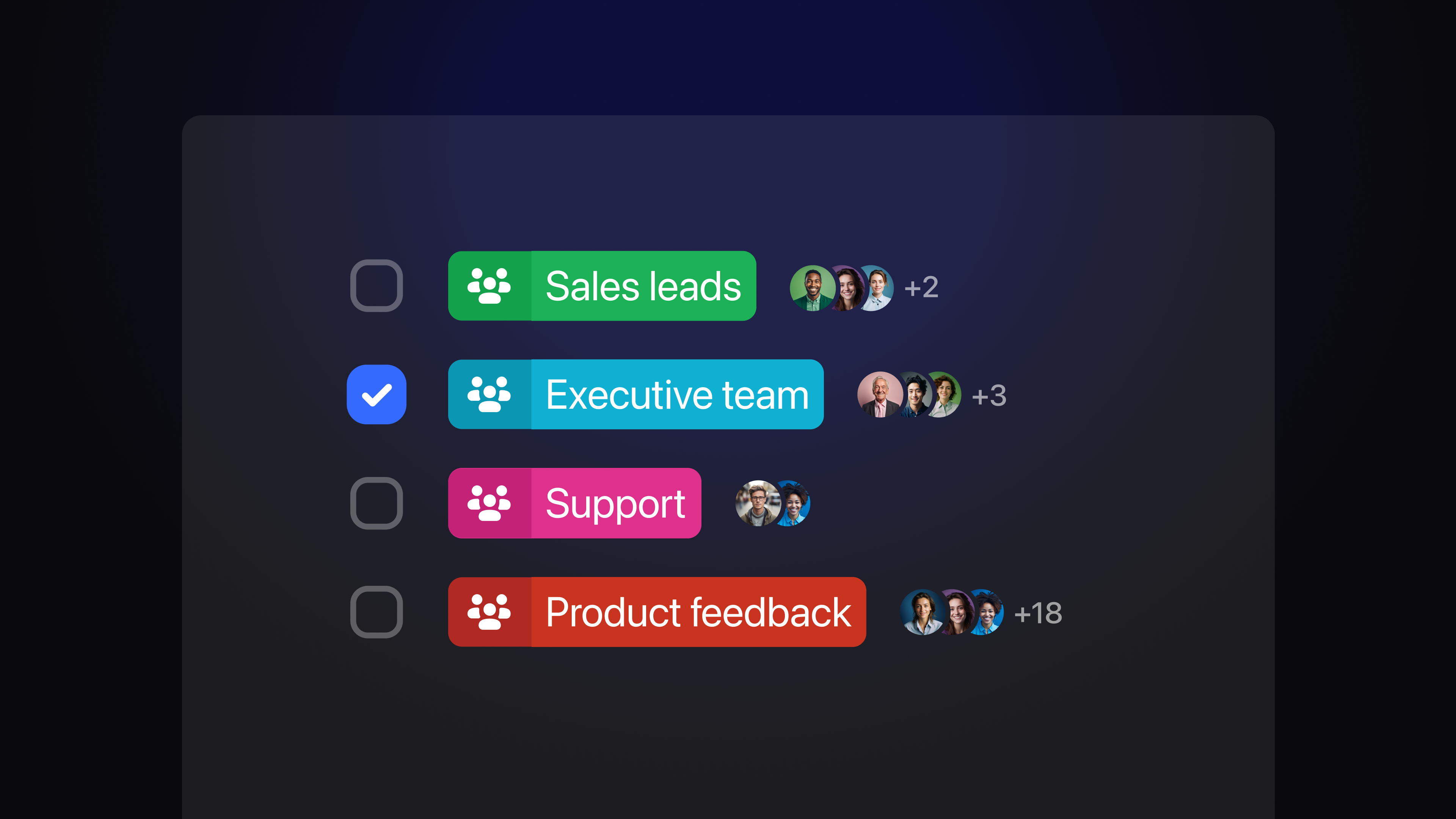 Shared labels for your team