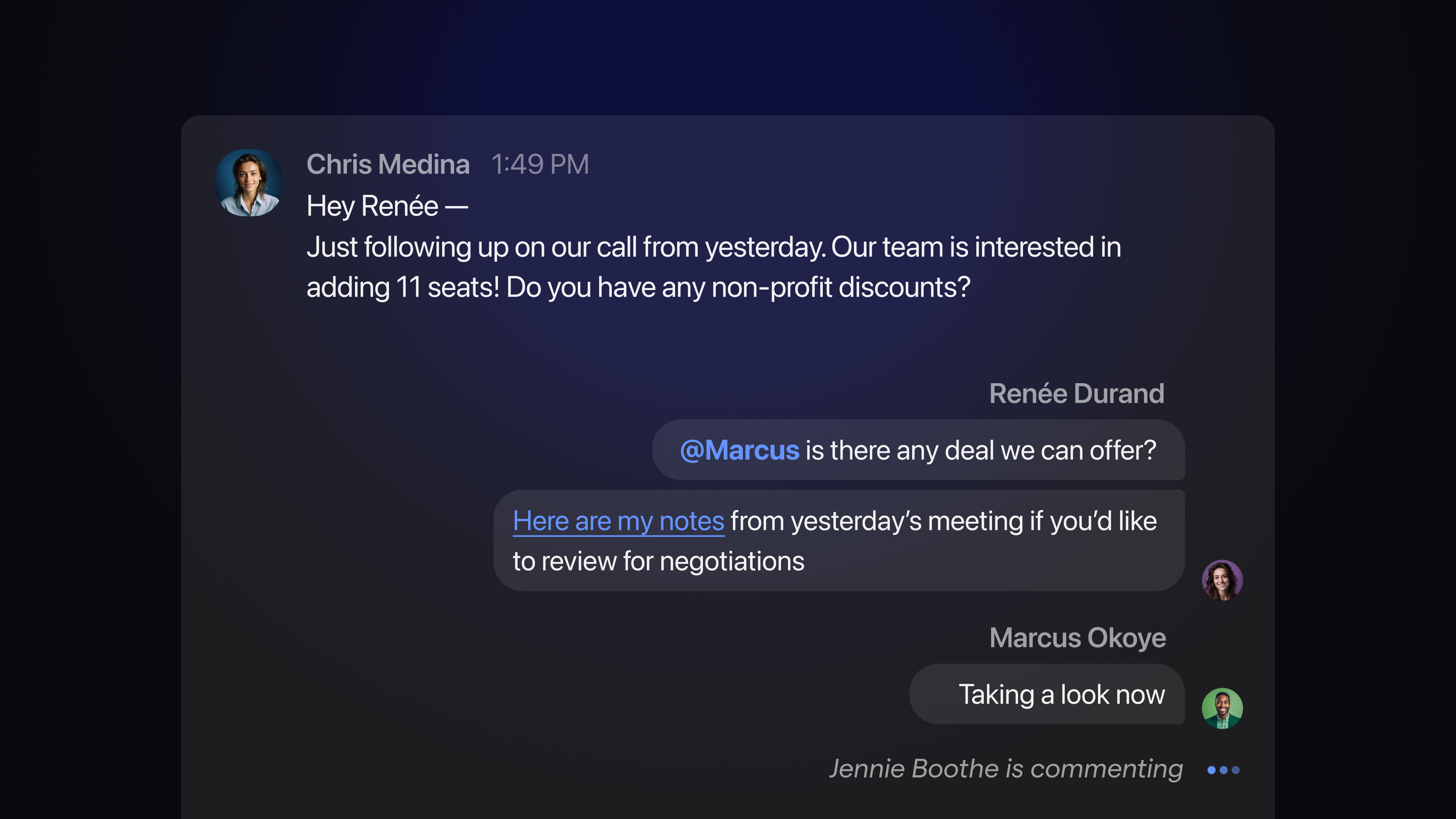 Share & discuss emails with your team